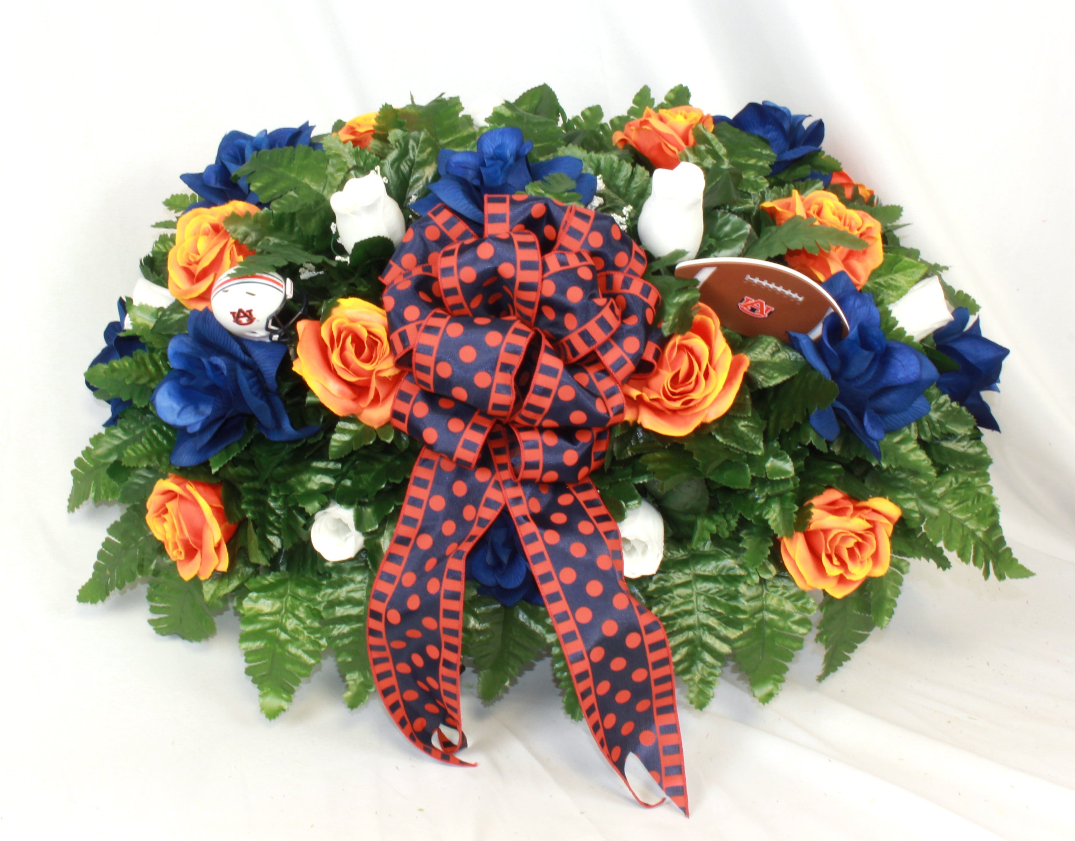 XL Handmade Auburn Tigers Fan Cemetery Headstone Saddle Arrangement-Gr ...