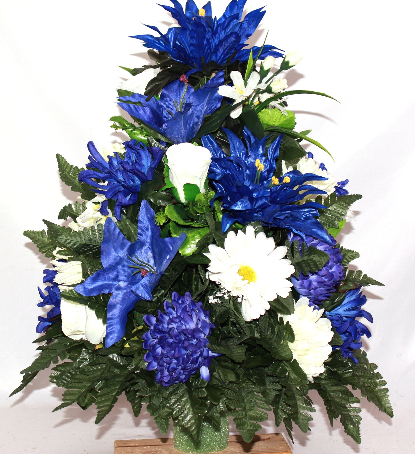 XL Handcrafted 360 Degree Spring Mixture Cemetery Vase Flower Arrangem ...