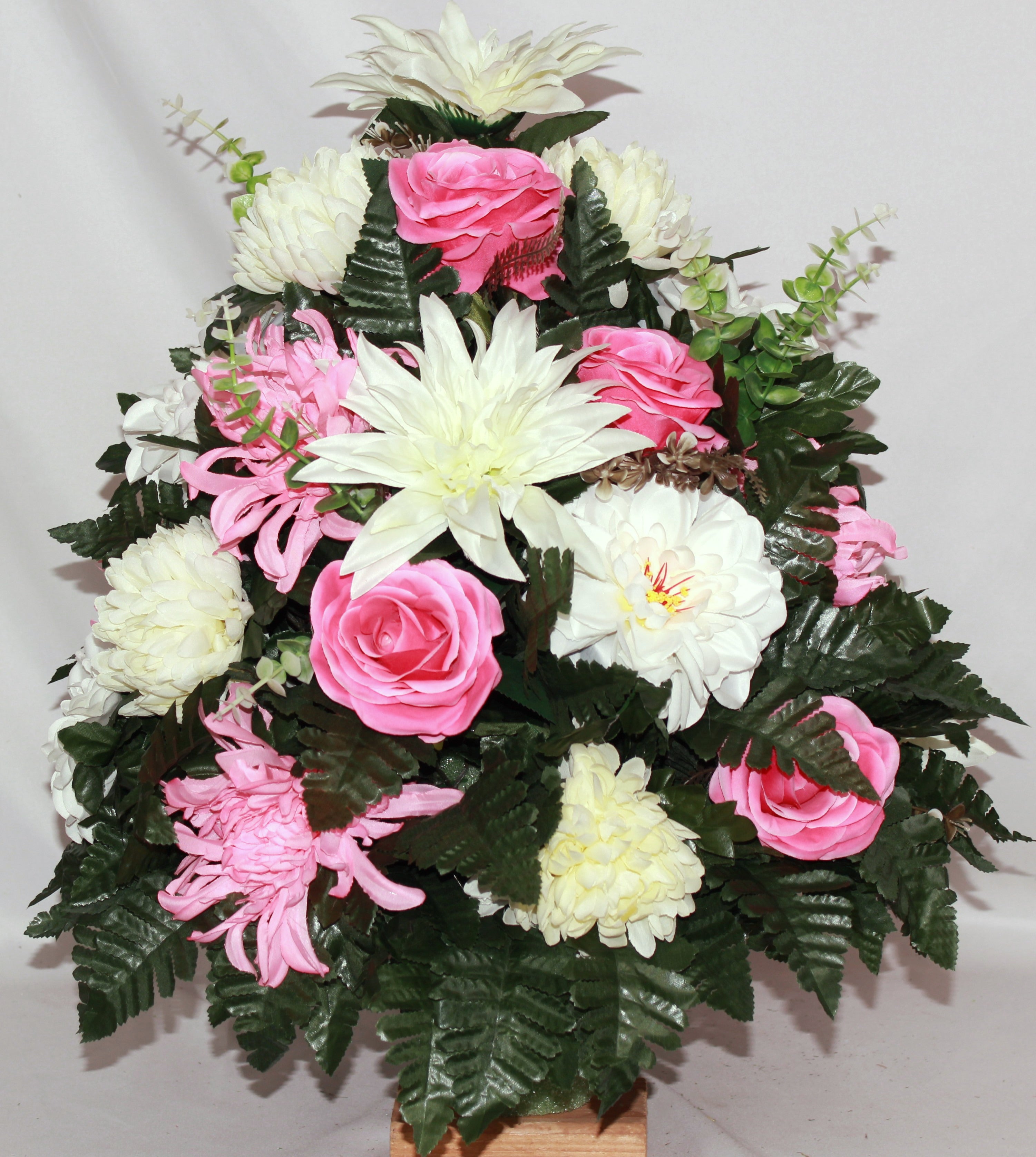 XL Handcrafted 360 Degree Spring Mixture Cemetery Vase Flower Arrangem ...